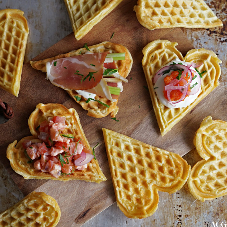 Vaffeltapas - vafler med digg topping - ENEstående Mat